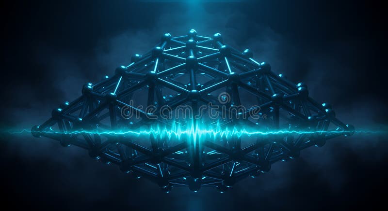 Futuristic Molecular Grid Structure Stock Illustrations – 13,860 ...