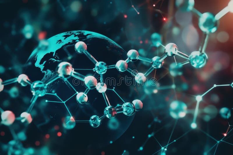 Molecular Network Visualization Stock Photo - Image of discovery ...