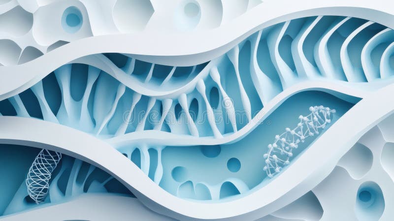 Futuristic Molecular Structures and DNA Helixes in a Clean, Science ...