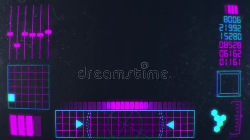 Futuristic Monitor in Retro 1970s Style Stock Video - Video of weapon ...