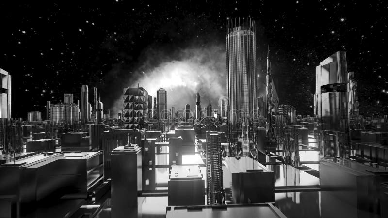 Futuristic Monochrome Landscape, Motion in Virtual Space and the ...