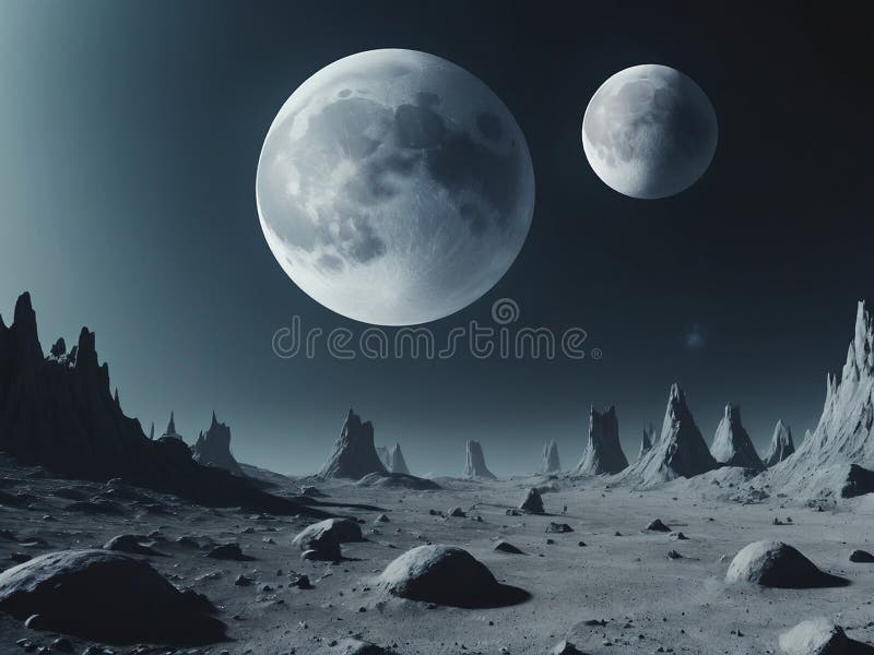 Futuristic Moon Background - Generated by Ai Stock Illustration ...