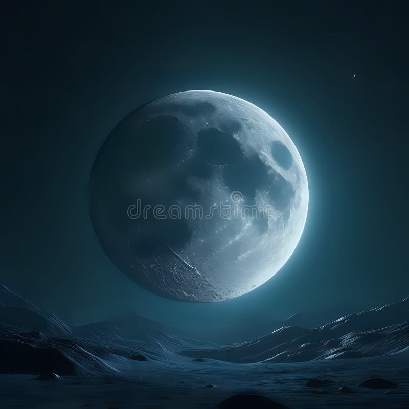 Futuristic Moon Background - Generated by Ai Stock Illustration ...