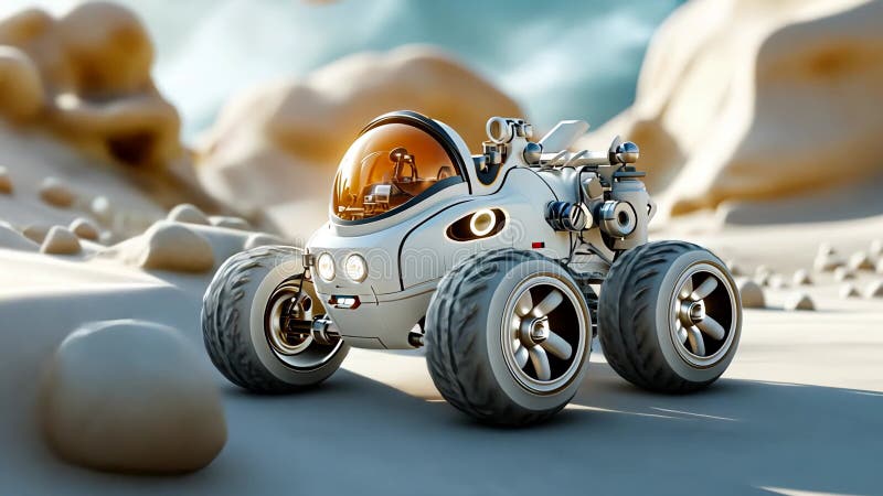 Futuristic Moon Rover Exploring Alien Terrain with Advanced Technology ...