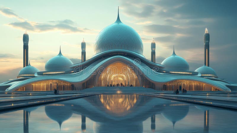 Futuristic Mosque Architectural Design Modern Dome Structure Stock ...