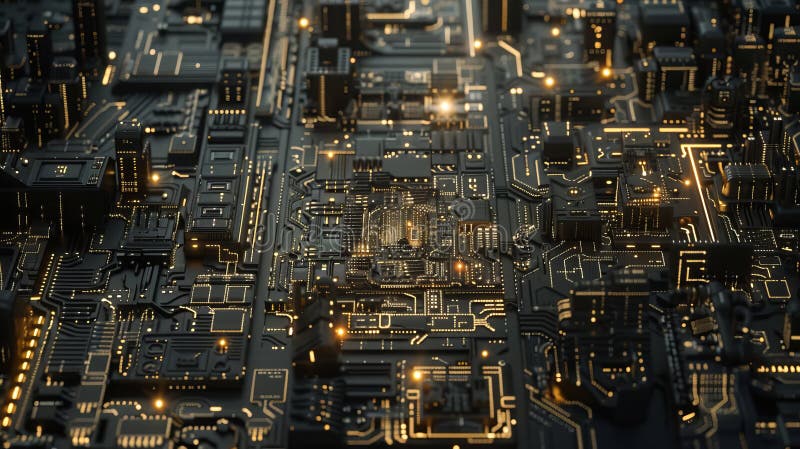 Futuristic Motherboard Circuit Board. AI, Quantum Computing Technology Concept Stock ...