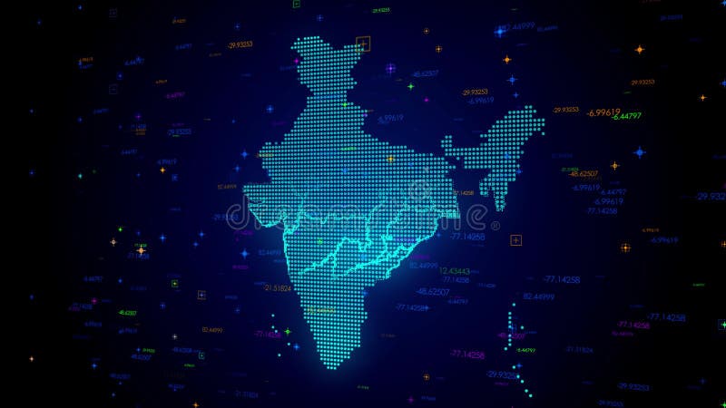 Motion View Blue Colorful Shiny Digital Technology Hud Dots Mosaic Grid ...