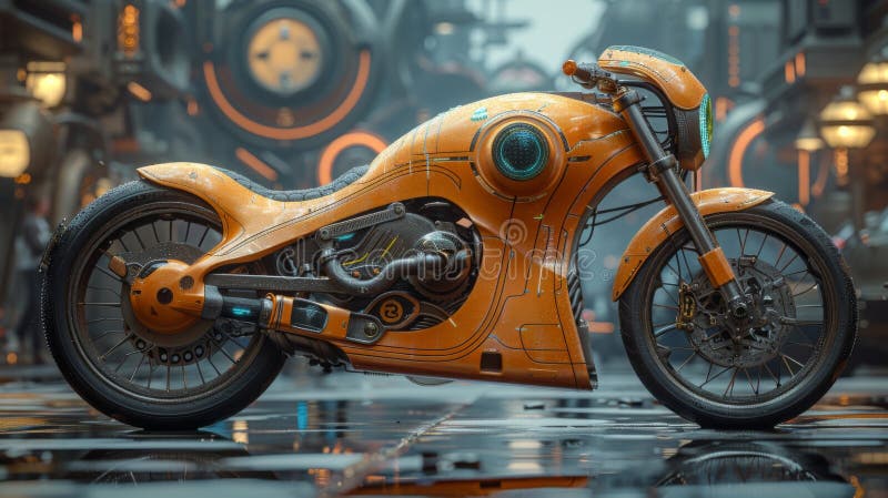 Futuristic Motorcycle with Advanced Technology Design Stock ...
