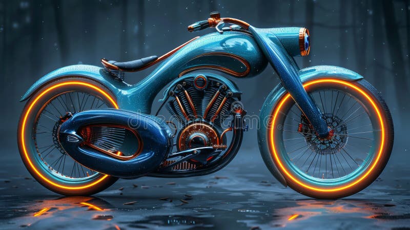 Futuristic Motorcycle with Advanced Technology Design Stock ...