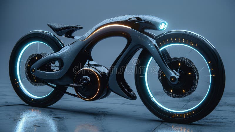 Futuristic Motorcycle with Advanced Technology Design Stock ...