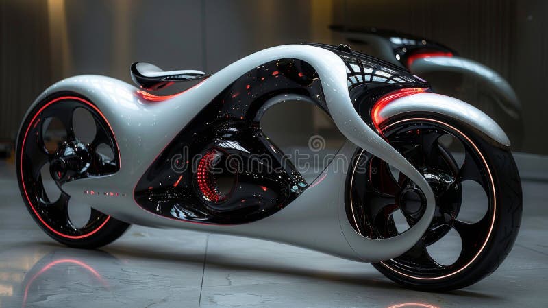 Futuristic Motorcycle with Advanced Technology Design Stock ...