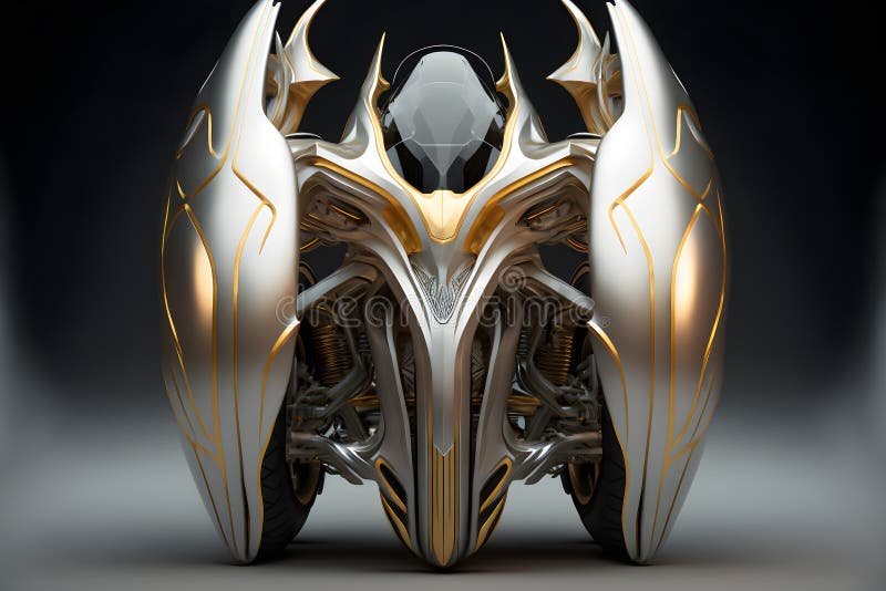 Futuristic Motorcycle Concept. 3D Representation. Generative AI. Stock ...