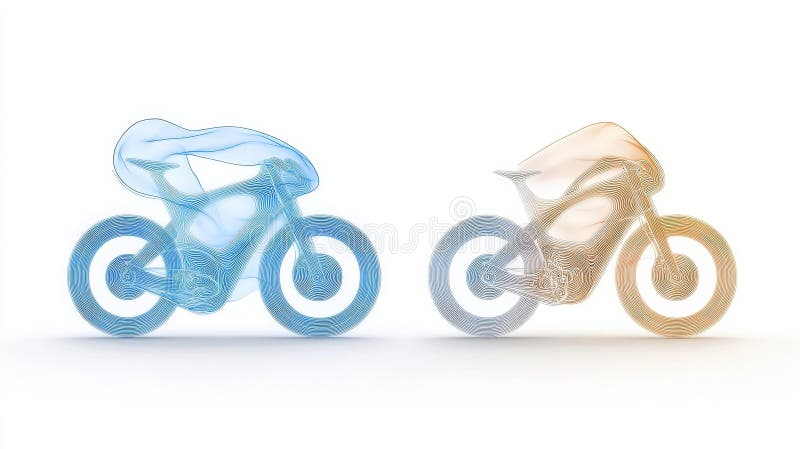 Futuristic Motorcycle Design with Blue and Orange Fluid Motion Effects ...