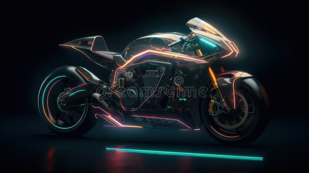 Futuristic Motorcycle Design. Created by Generative Artificial ...