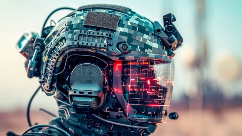 Futuristic Motorcycle Helmet with Led Lights Stock Image - Image of ...