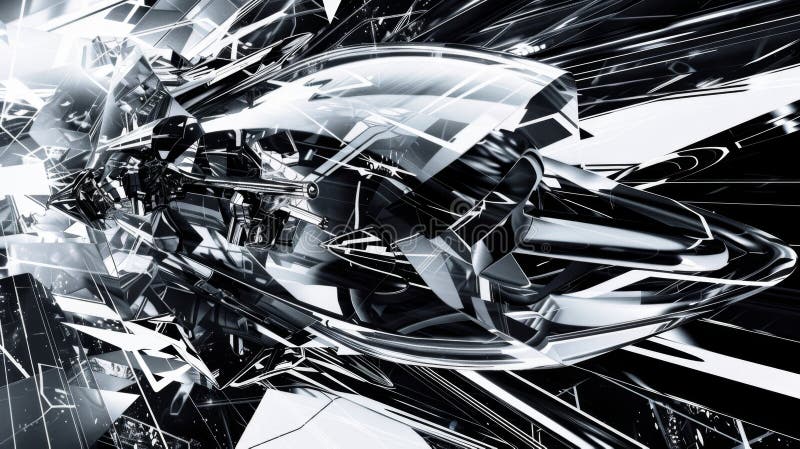 Futuristic Motorcycle Speed Rush in Dynamic Abstract Art Style Stock ...