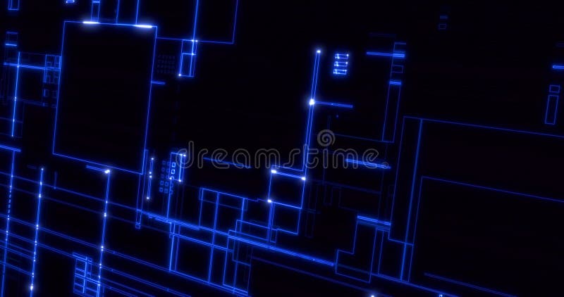 Futuristic Movement of Blue Matrix Digital Vertical and Horizontal ...