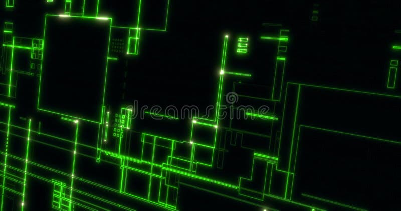 Futuristic Movement of Green Matrix Digital Vertical and Horizontal ...