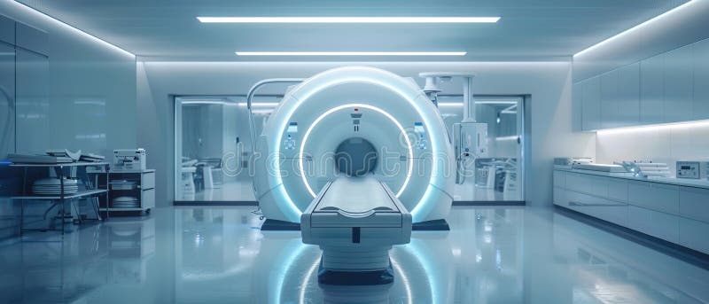 Futuristic MRI Scanner in a Hightech Diagnostics Room Stock ...