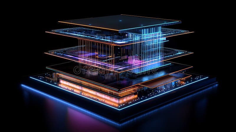 Technology Stacking Structure Stock Illustration - Illustration of ...