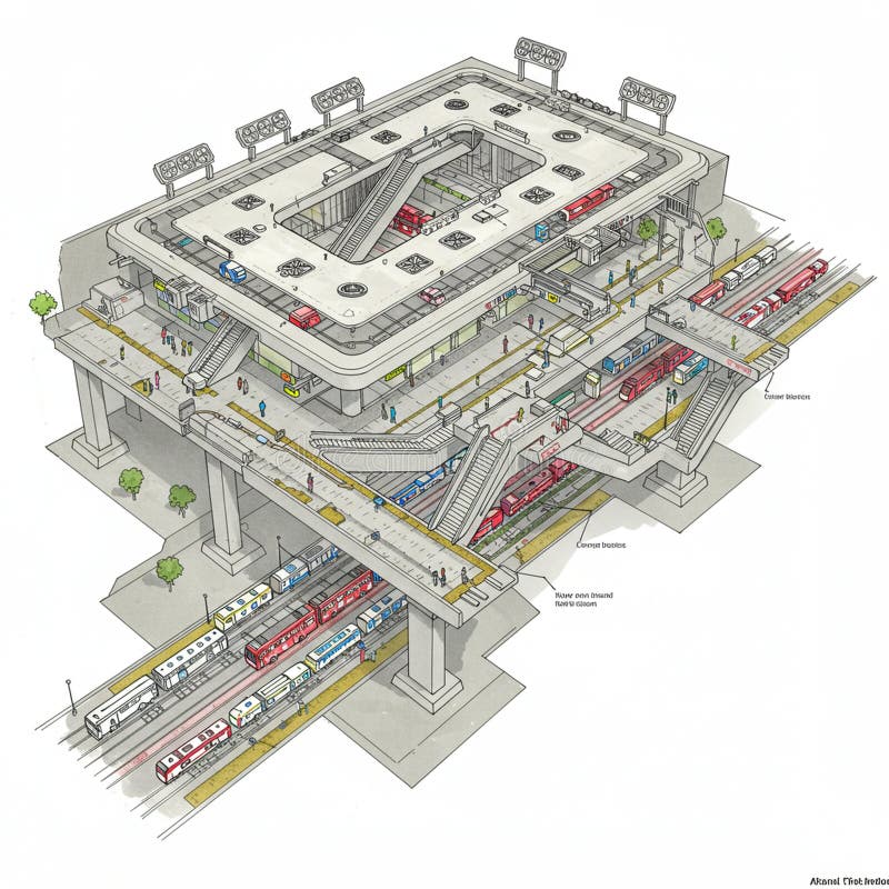 Multi Level Transit Hub Stock Illustrations – 7 Multi Level Transit Hub ...