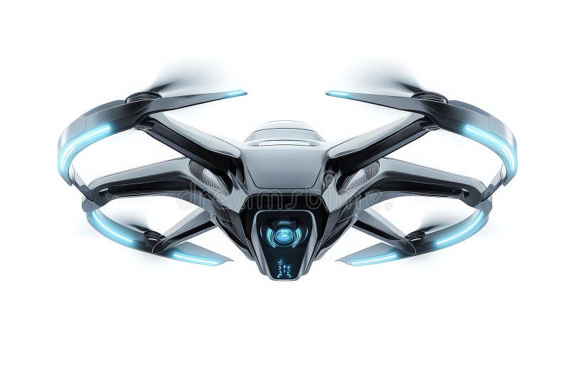 Futuristic Multi-Rotor Drone Design Stock Illustration - Illustration ...