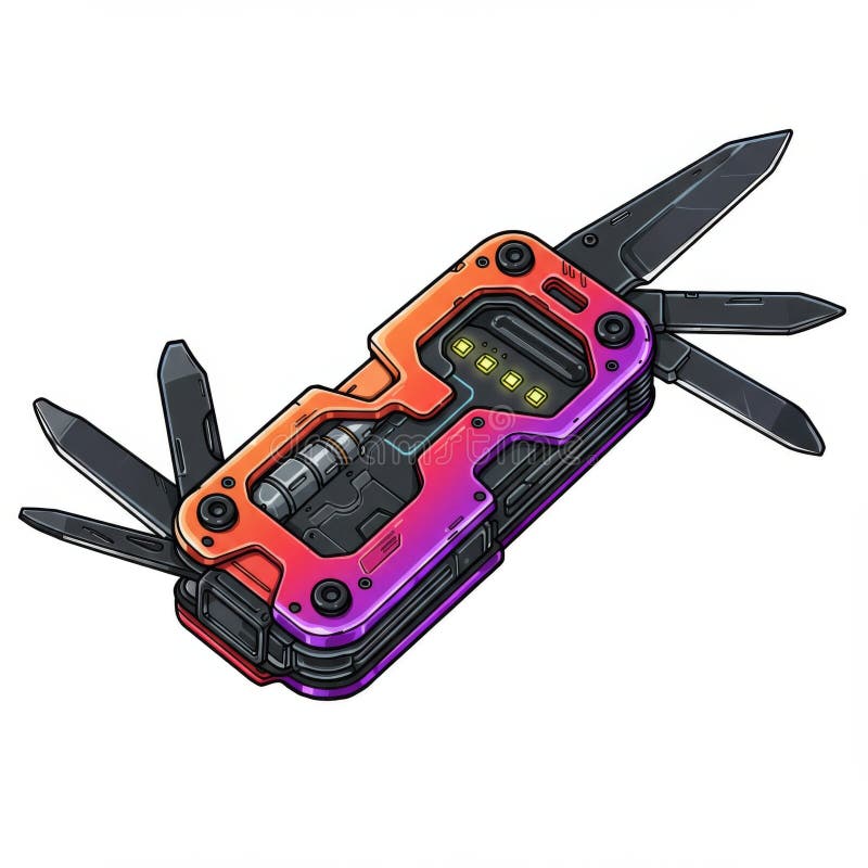 Futuristic Multitool Pixel Art Illustration Stock Illustration ...