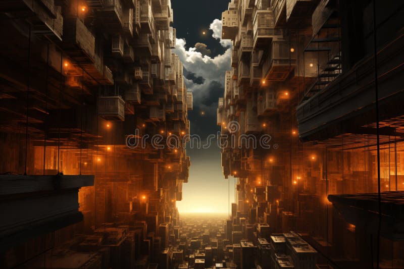 Futuristic Multiverse World Concept. Two Parallel Worlds. by Generative ...