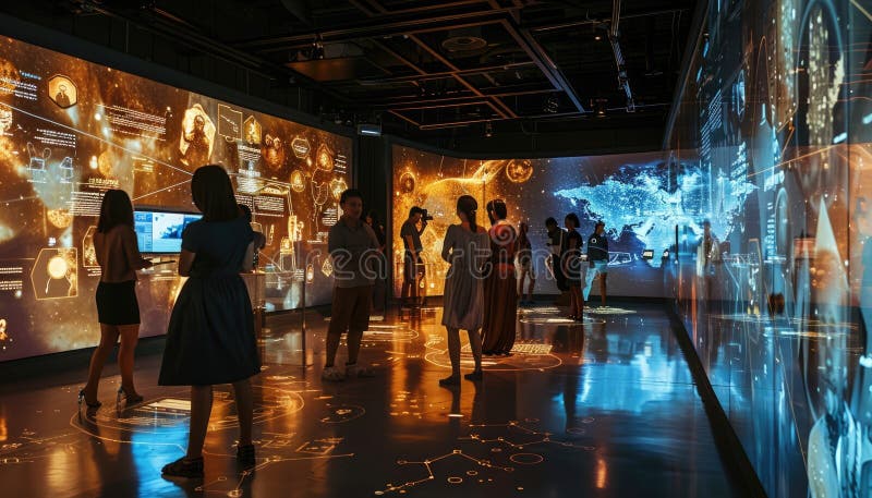 Futuristic Museum with AI Guides and Interactive Displays AIG60 Stock ...