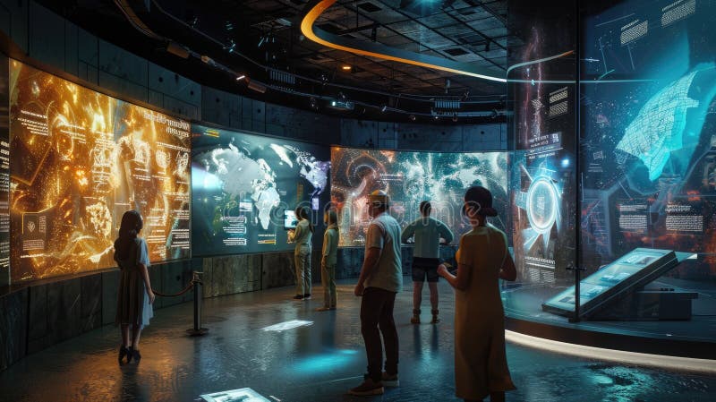 Futuristic Museum with AI Guides and Interactive Displays AIG60 Stock ...