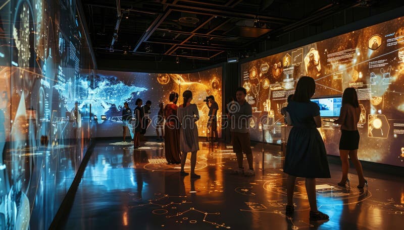 Futuristic Museum with AI Guides and Interactive Displays AIG60 Stock ...