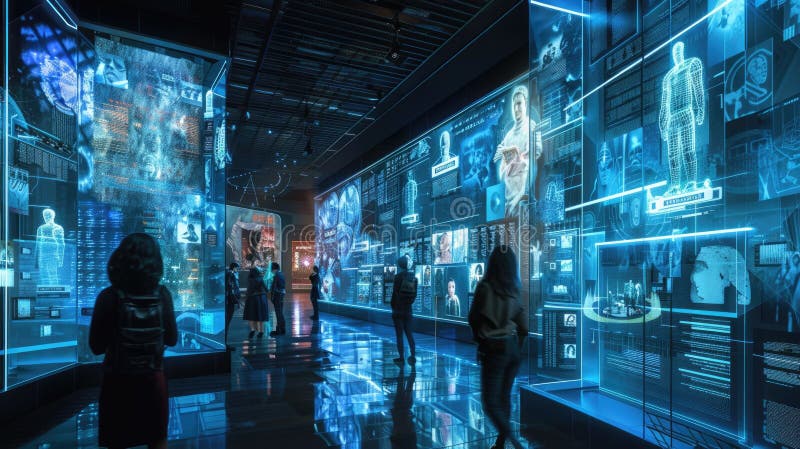 Futuristic Museum with AI Guides and Interactive Displays AIG60 Stock ...