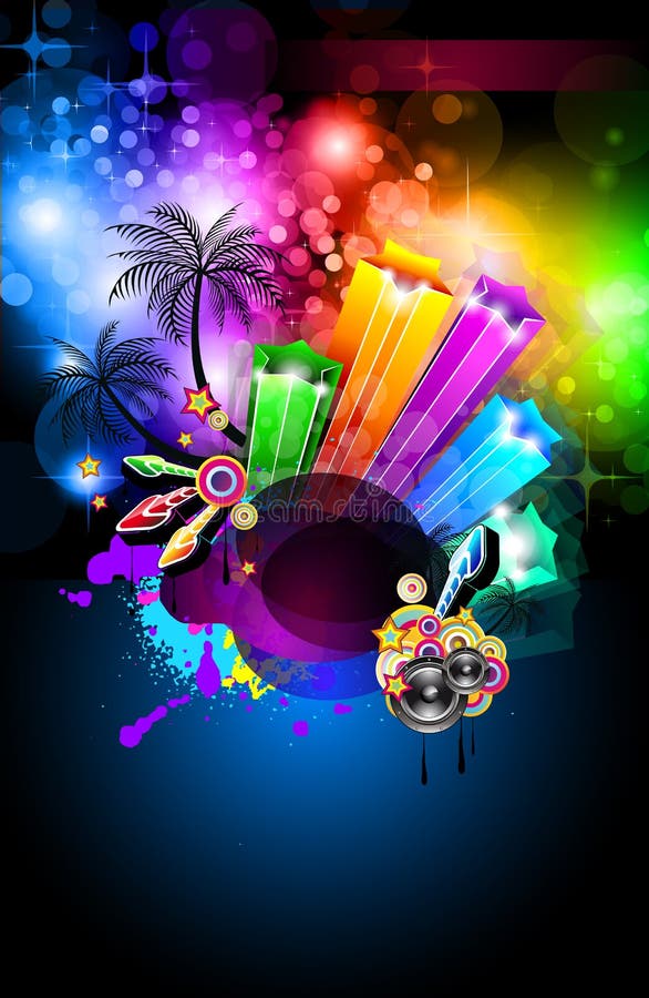 Futuristic Music Disco Background Stock Vector - Illustration of party ...