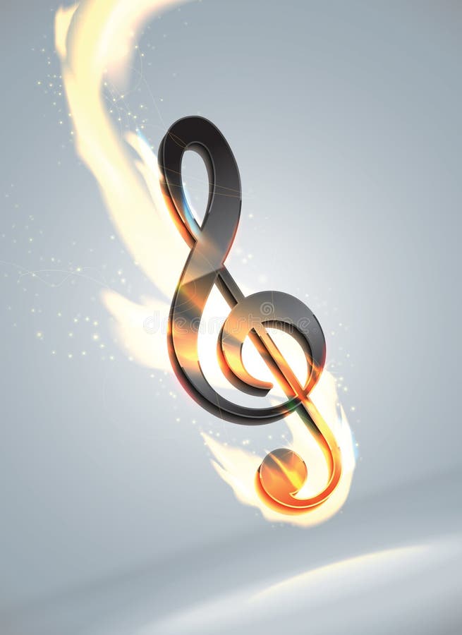 Futuristic Music Note in Flame Stock Vector - Illustration of design ...
