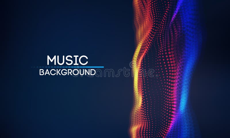 Futuristic Music Wave Background with Colorful Digital Elements ...