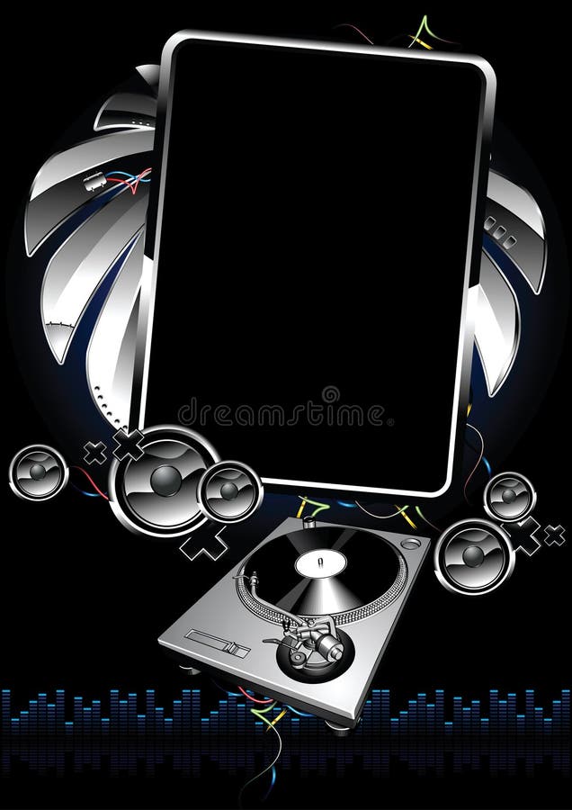 Futuristic musical banner stock vector. Illustration of bass - 9460054