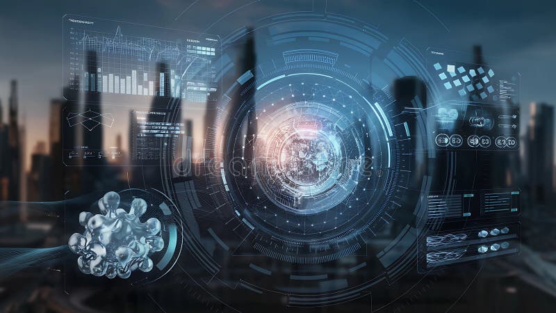 Futuristic Nanotechnology Abstract Background, Nano Tech Stock Image ...