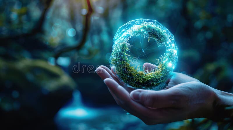 The Futuristic Nature Sphere.AI Generated Image Stock Image - Image of ...