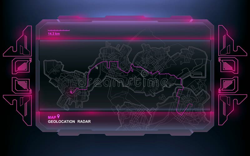 Futuristic Navigate Mapping Technology Dashboard GPS Tracking Map ...