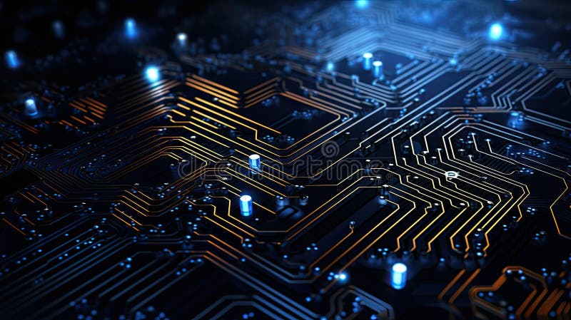 Futuristic Navy Blue Technology Background Stock Illustration ...