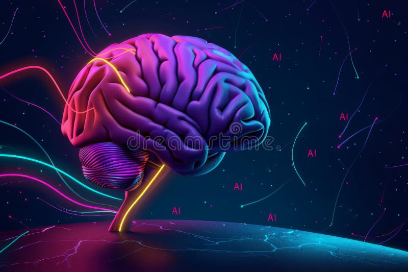 Illustration of Advanced AI Robotic Assembly Line in a Futuristic ...