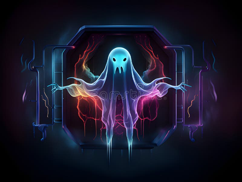 Futuristic Neon Alien with Glowing Laser Rays Stock Illustration ...