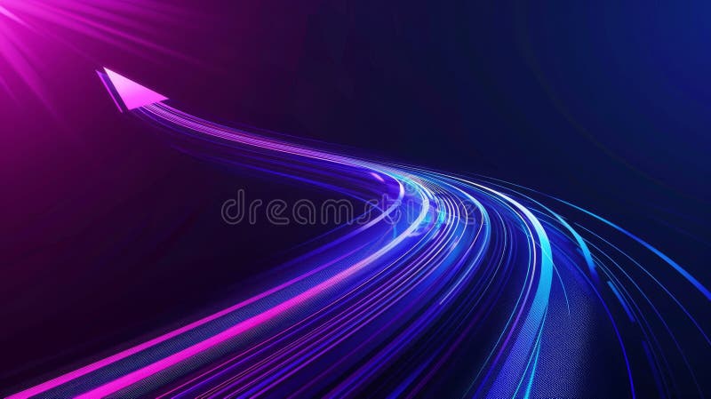 Futuristic Neon Arrow Streamlines, Speed, and Technology with a ...