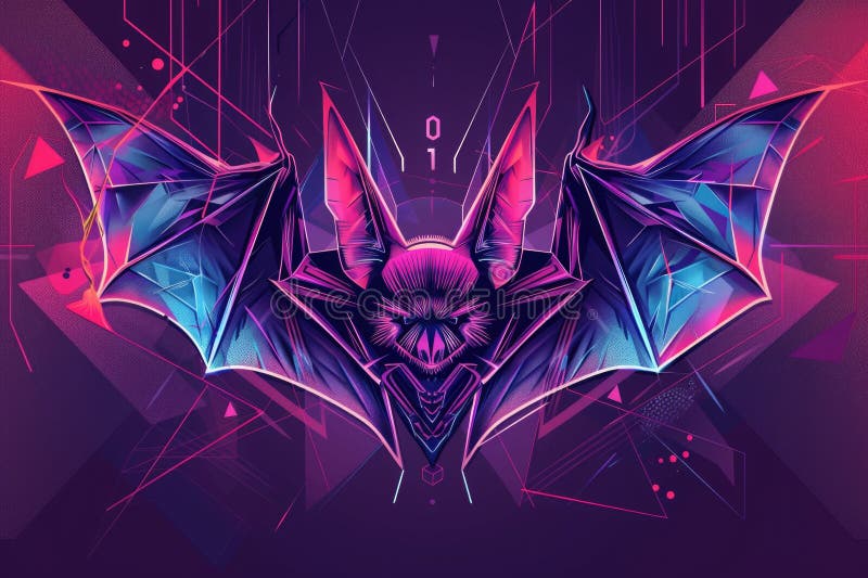Futuristic Neon Bat Design for Halloween Decor and Party Themes AI ...