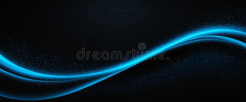 Futuristic Neon Blue Wave: Abstract Particle Stream on Dark Background ...