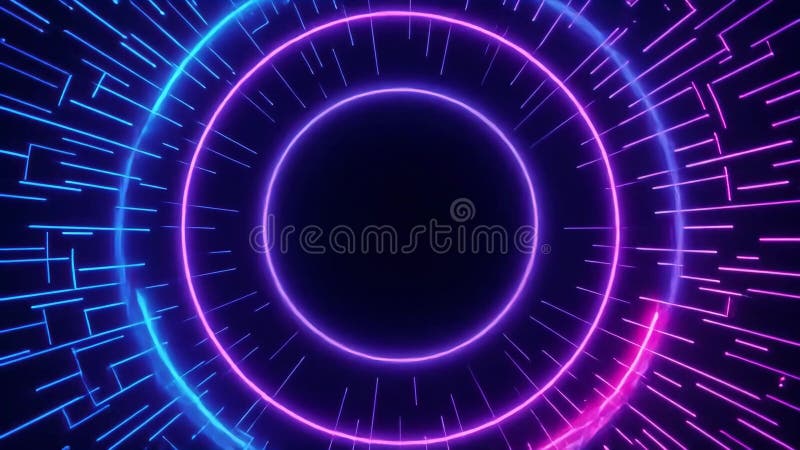 Futuristic Neon Circle HUD Glowing Tech Loop Background Stock Footage ...