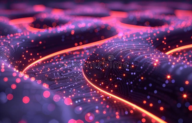 Futuristic Neon Circuit Board with Glowing Lights and Abstract Patterns ...