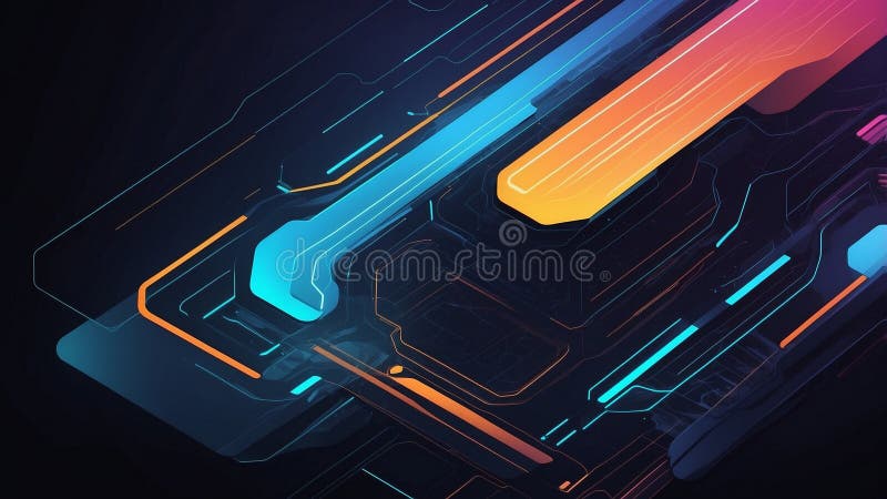 Futuristic Circuit in Neon Tech Light. AI Generated Stock Photo - Image ...