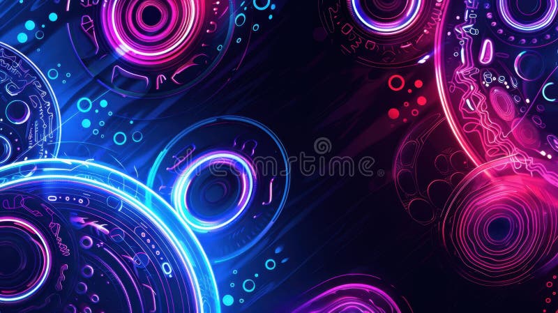 Futuristic Neon Circuitry Background in Blue and Pink Hues Stock Image ...