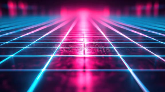Futuristic Neon Cyber Grid Wallpaper with Intricate Geometric Patterns ...